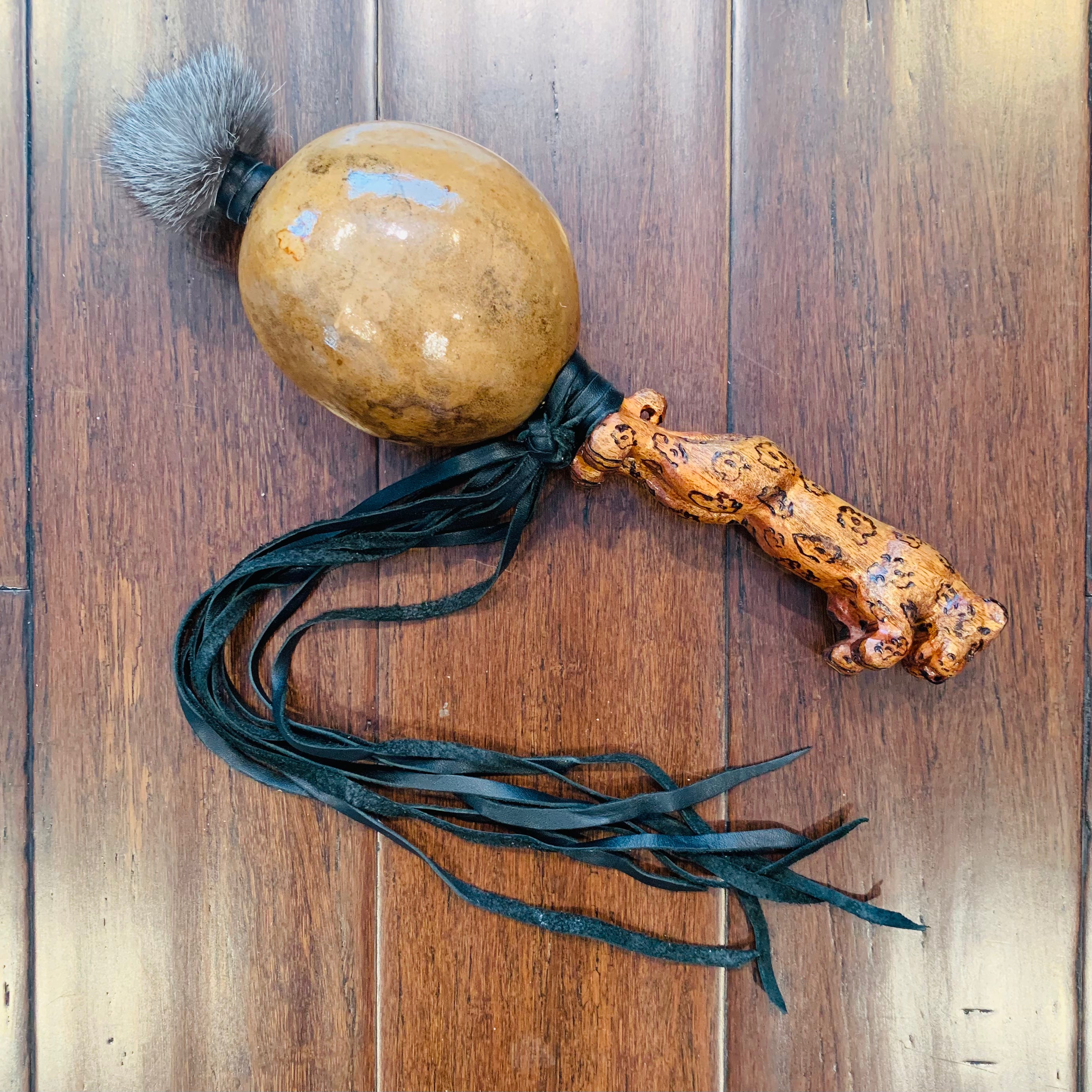 Aztec Dance Rattle Jaguar | Ocelotl 5 – Tochtli Cultural Wear