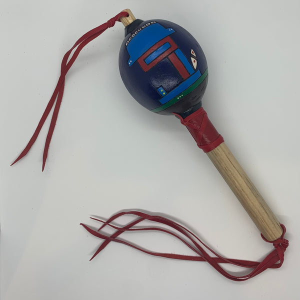 Aztec Dance Rattle painted 12 – Tochtli Cultural Wear