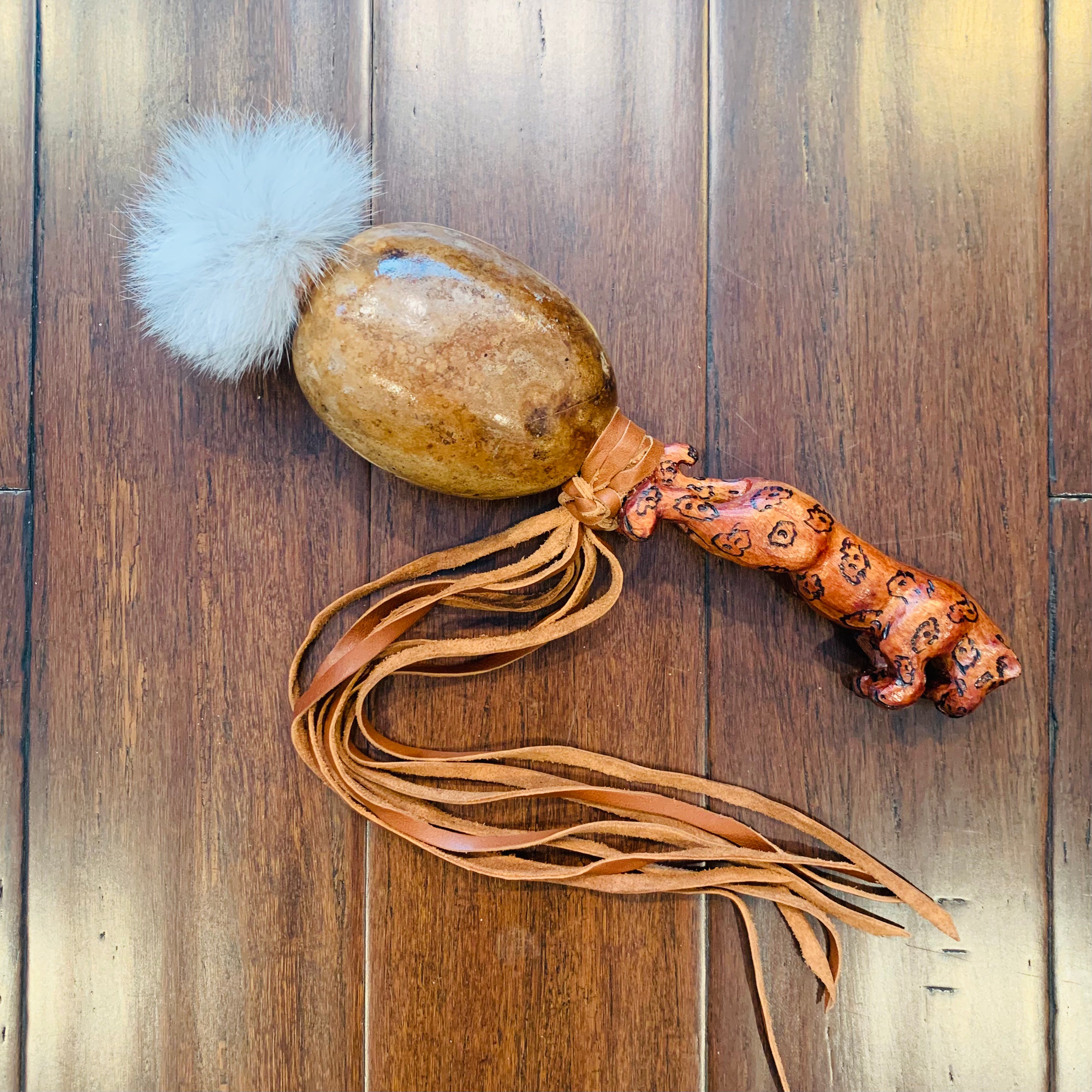 Aztec Dance Rattle Jaguar | Ocelotl 6 – Tochtli Cultural Wear